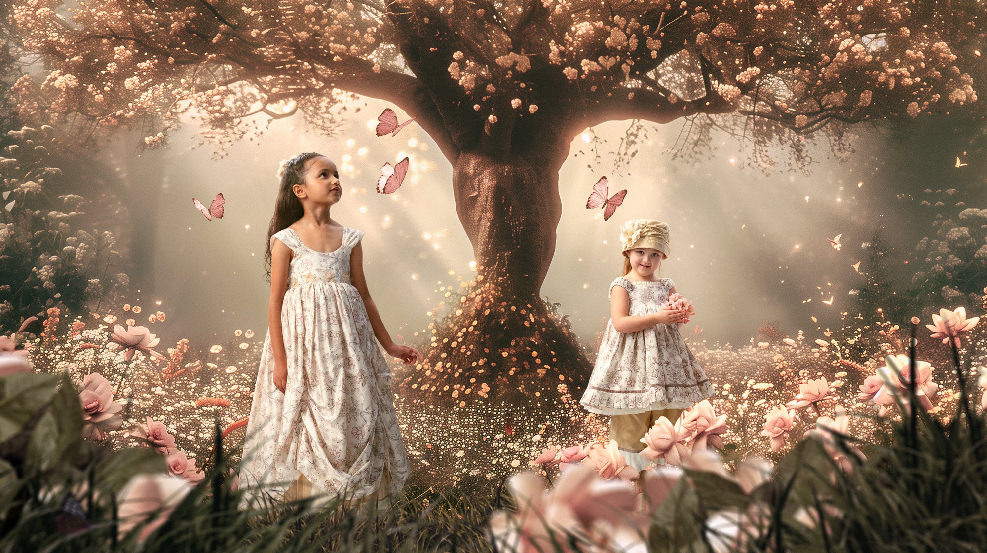 The Puff Dress in Peach Bisque