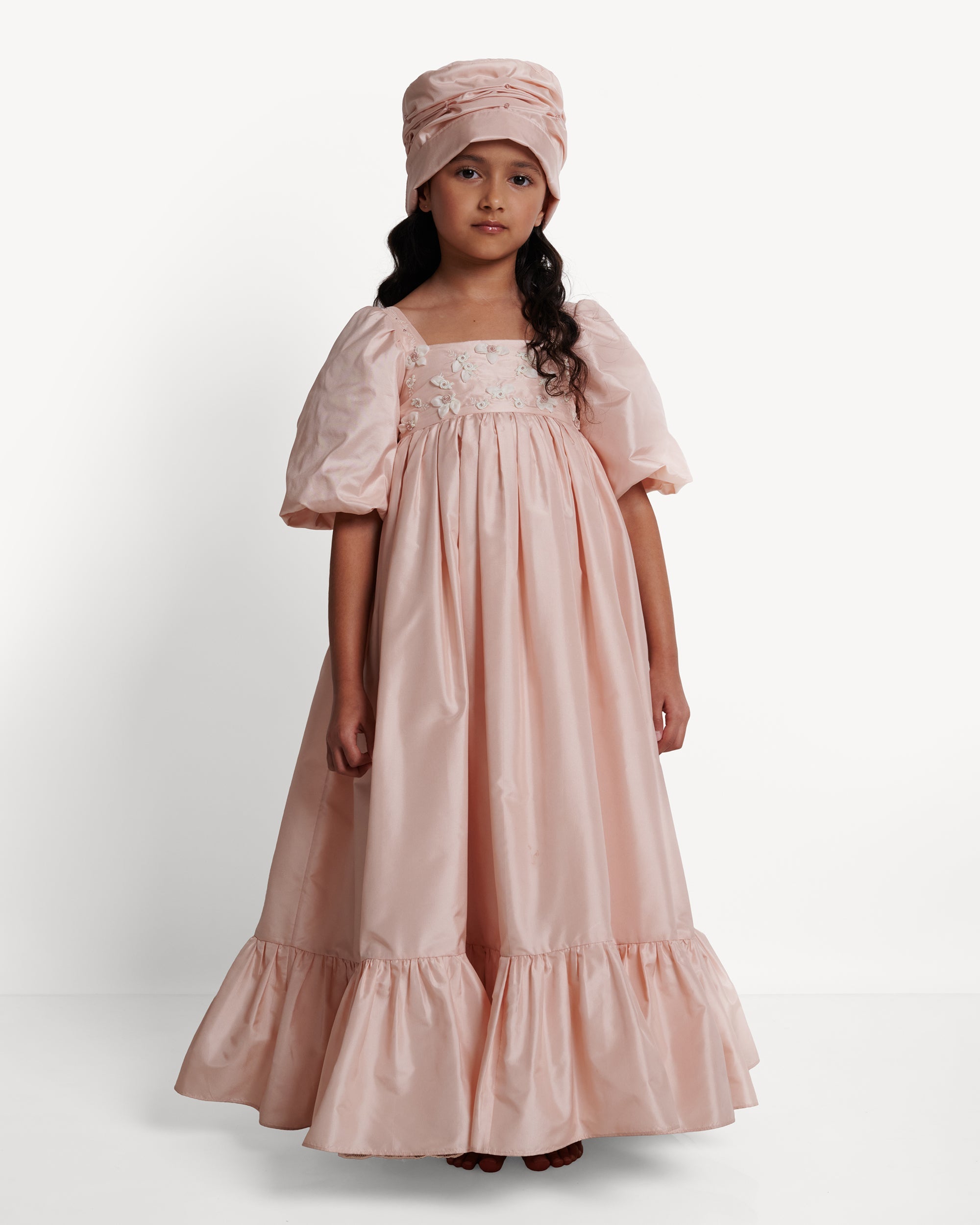 The Puff Dress in Peach Bisque